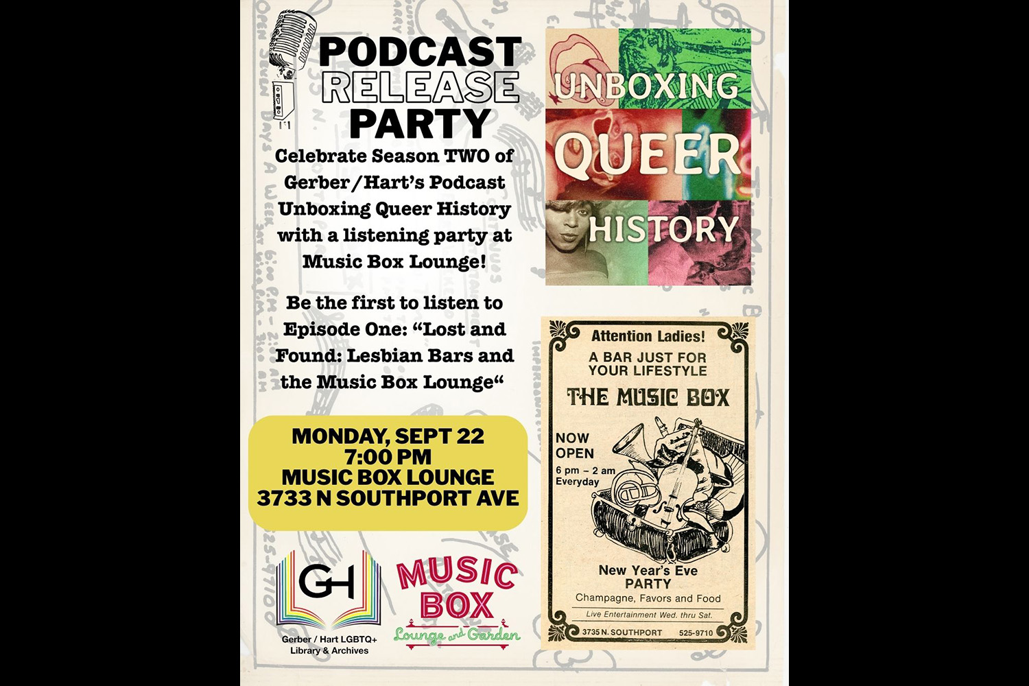 “Unboxing Queer History” Podcast Release Party | Music Box Theatre